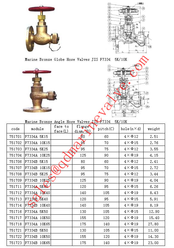 2 1/2" JIS marine bronze angle fire valve/hydrant valve DN65